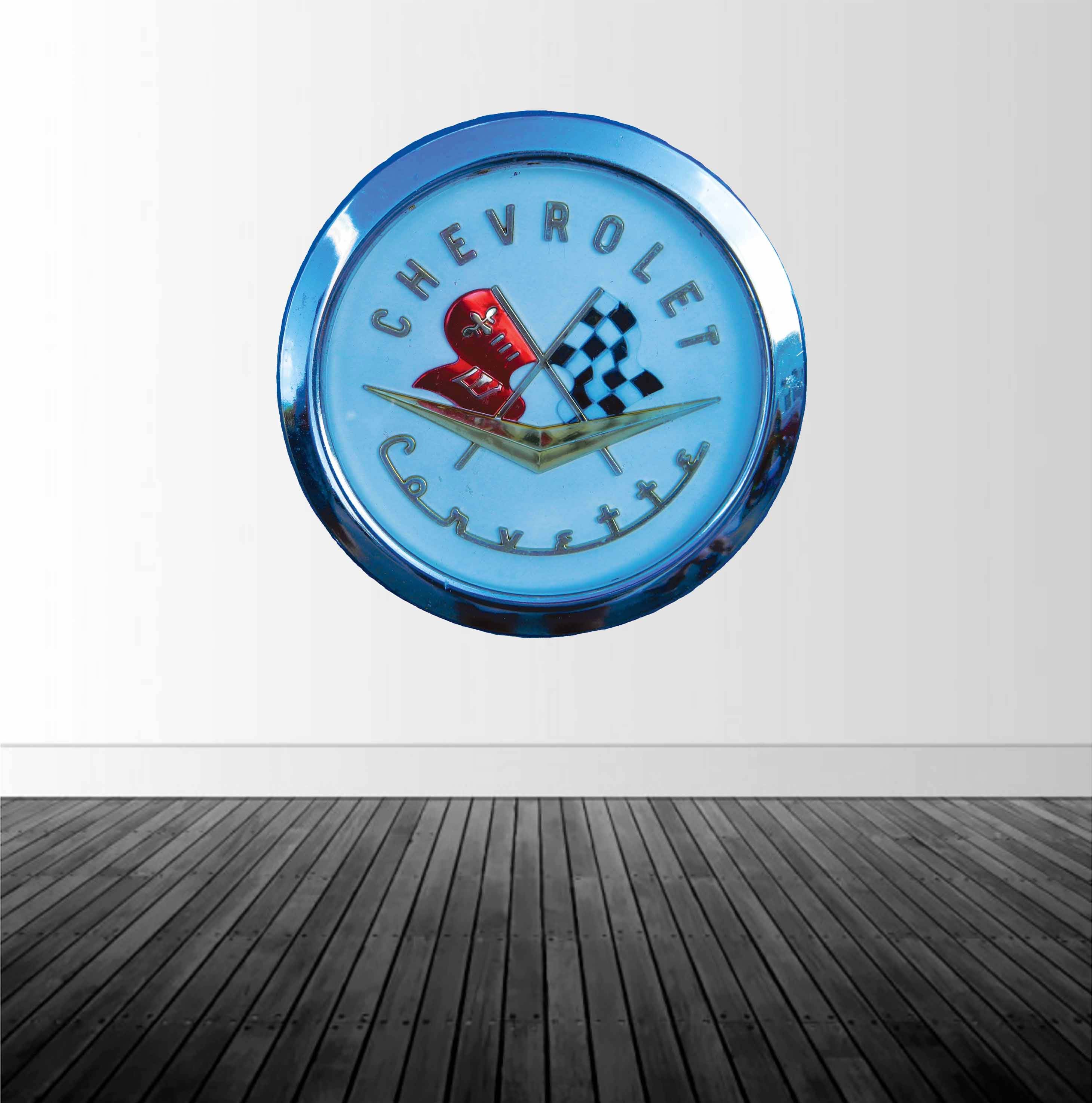 Corvette Wall Decal, Retro Corvette Decor, Vinyl Wall Decal, Vinyl ...