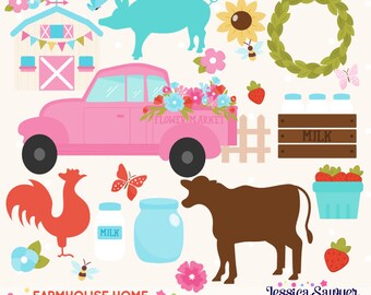Farm clipart | Etsy