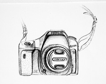 Camera drawing | Etsy
