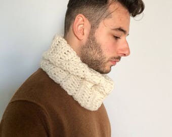 scaldacollo per uomo collo in puro cashmere grigio chiaro ai