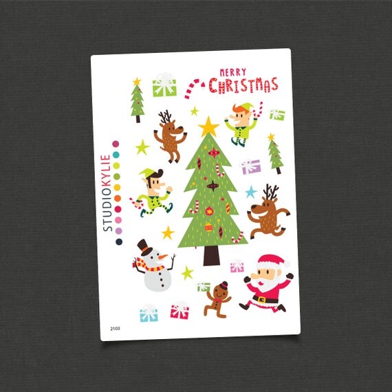 Fun Christmas Stickers Planner Stickers Repositionable