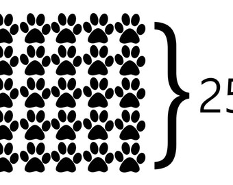 Initial & Dog Name Wall Decal Pawprint decal Medium