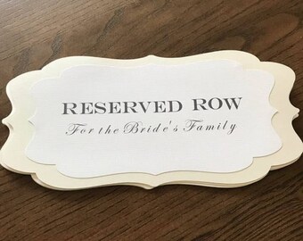 Reserved row sign | Etsy