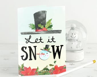 Snowman cards | Etsy