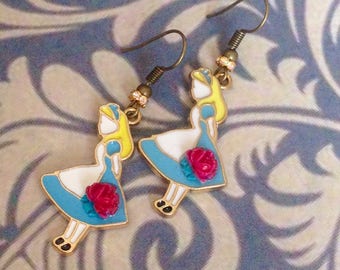 Book Earring Alice in Wonderland Alice in Wonderland