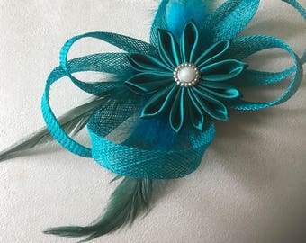 Teal fascinator | Etsy