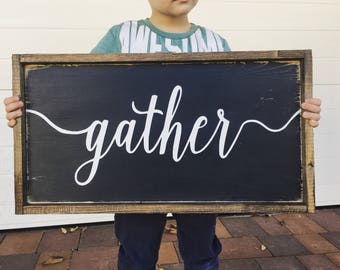 Gather sign | Etsy