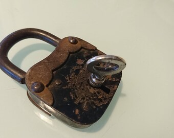 Set of Working Antique Vintage Brass OLD PADLOCK with SKELETON