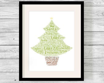 Christmas tree words | Etsy