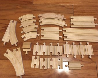 Wooden train track | Etsy