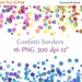 Confetti Borders clipart: CONFETTI CLIPART Digital