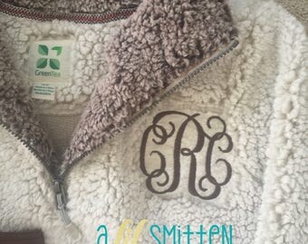 Monogram sherpa | Etsy