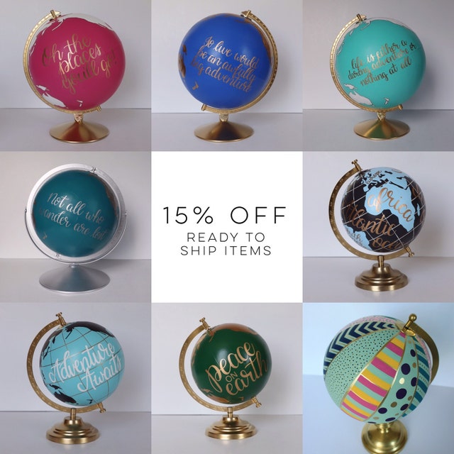Custom Hand Painted Globes Supporting Refugee by ConsiderTheWorld