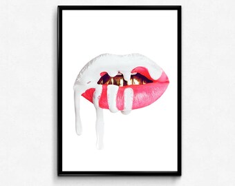 Lips poster | Etsy
