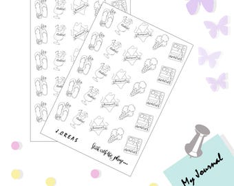 Flip Flop Stickers Flip Flops Pool party stickers Summer