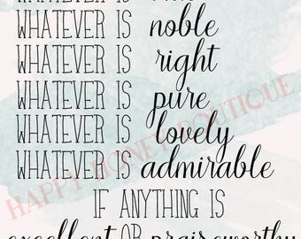 Whatever is pure | Etsy