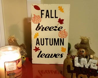 Fall leaf sign | Etsy
