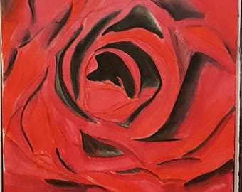 Red rose painting | Etsy