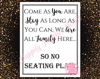 No seating plan sign | Etsy