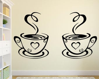 Coffee cup decal | Etsy