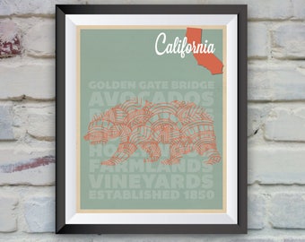 California State Art Map 16 x 20