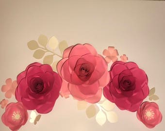 Paper flower wall | Etsy
