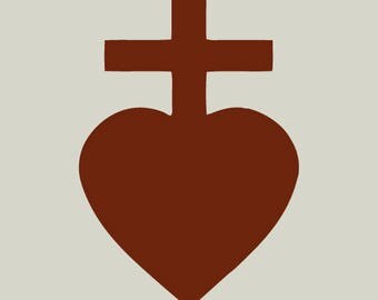 Sacred heart stencil | Etsy