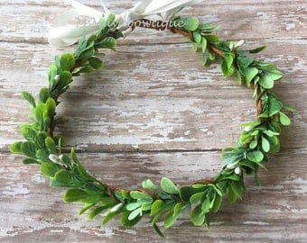 Green leaf crown | Etsy