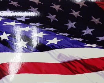 Large Size Wavy American Flag vinyl sticker decal for car back