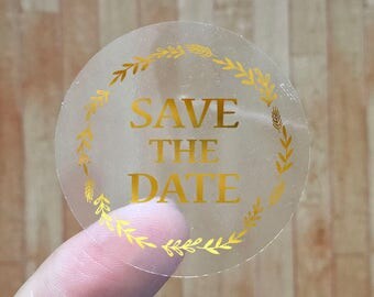 Save the date label | Etsy