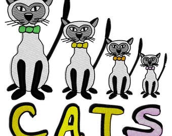 Cat embroidery | Etsy