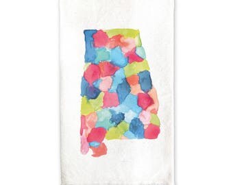 Watercolor tea towel | Etsy