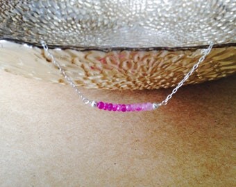 Ruby beads necklace | Etsy