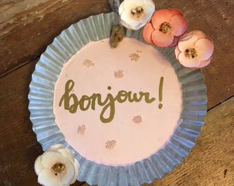 Bonjour sign | Etsy