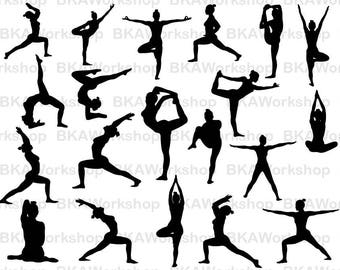 Yoga silhouette | Etsy