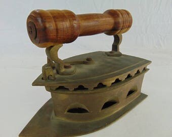 Antique coal iron | Etsy