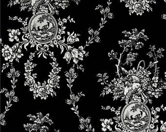 Black toile fabric | Etsy