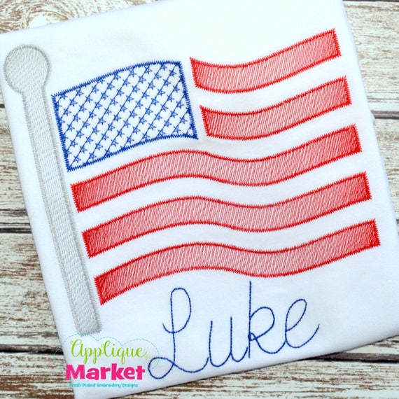 Machine Embroidery Design Embroidery Flag Sketch INSTANT