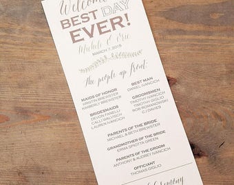 Wedding schedule | Etsy