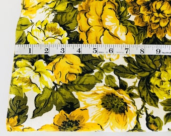 Yellow floral fabric | Etsy