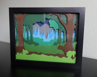 Forest paper cut | Etsy