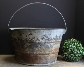 Galvanized bucket | Etsy