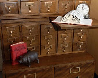 Library card catalog | Etsy