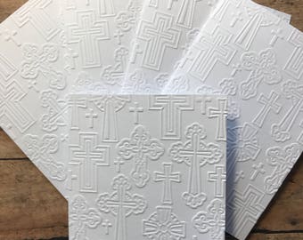 White embossed cards | Etsy