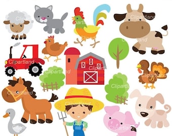Premium Farm Animals Clip Art & Vectors Farm Animals