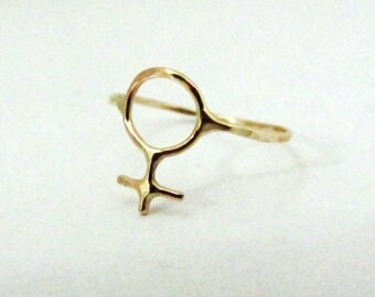 Female symbol ring solid 925 terling silver ring female