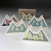 Handmade Geometric porcelain pottery and by JuliaClairesClay
