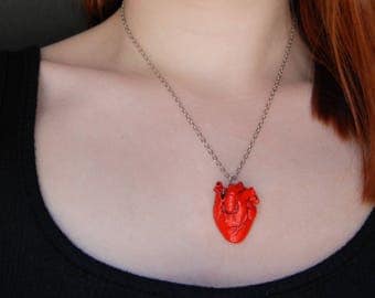 Human heart necklace | Etsy