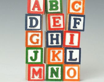 Wooden letter blocks | Etsy