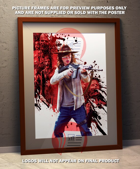 The Walking Dead Carl Grimes with eye patch Poster